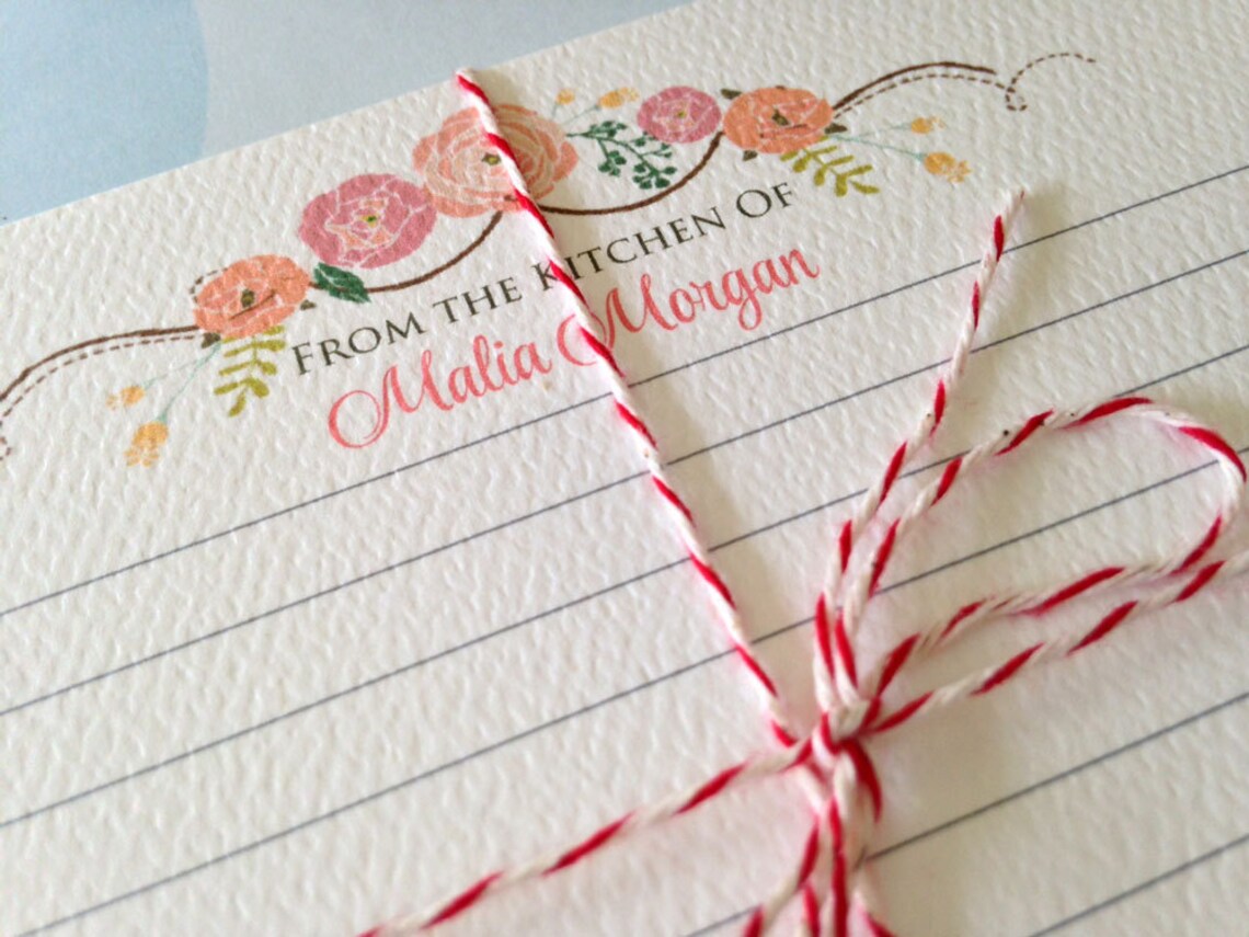 Recipe Cards Personalized - Set of 12 - Etsy