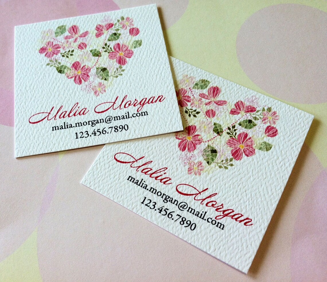 Personalized Floral Business Cards Calling Cards Set of 48 | Etsy