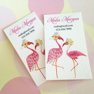 Personalized Flamingo Business Cards, Custom Business Cards, Set of 50 ...