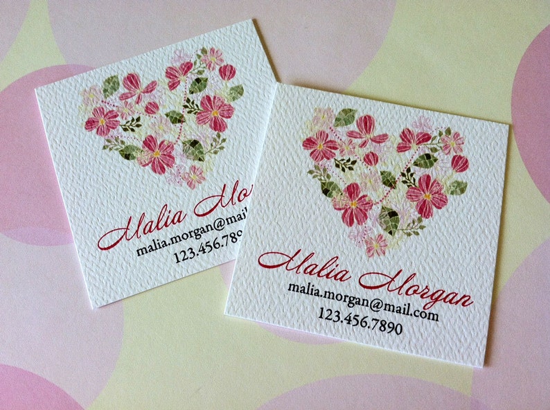 Personalized Floral Business Cards Calling Cards Set of 48 - Etsy