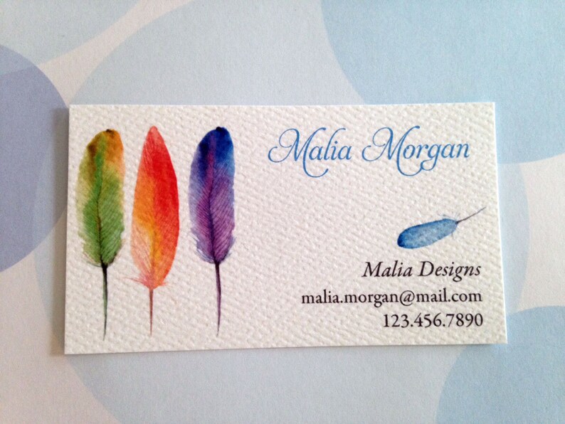 Feather Business Cards Custom Business Cards Set of 50 | Etsy