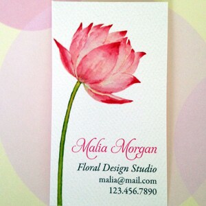 Personalized Business Card, Custom Business Card, Lotus Card, Set of 50 ...