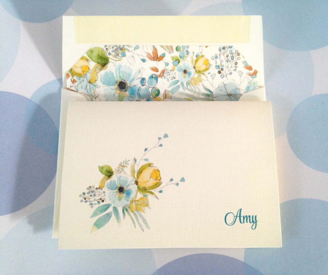 Personalized Stationery Set, Custom Note Cards, Folded Note Cards, Set ...