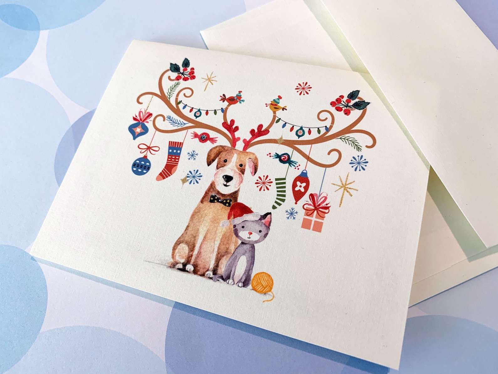 Christmas Card Holiday Cards Animal Christmas Card | Etsy