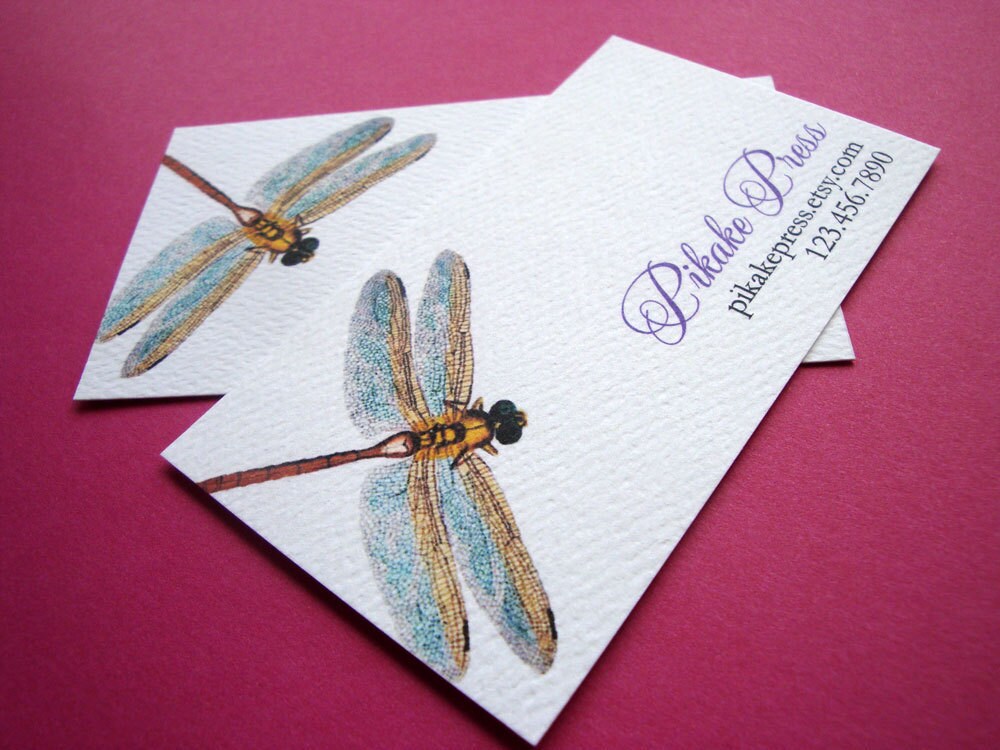 Business Cards, Calling Cards, Dragonfly, Set of 50 - Etsy