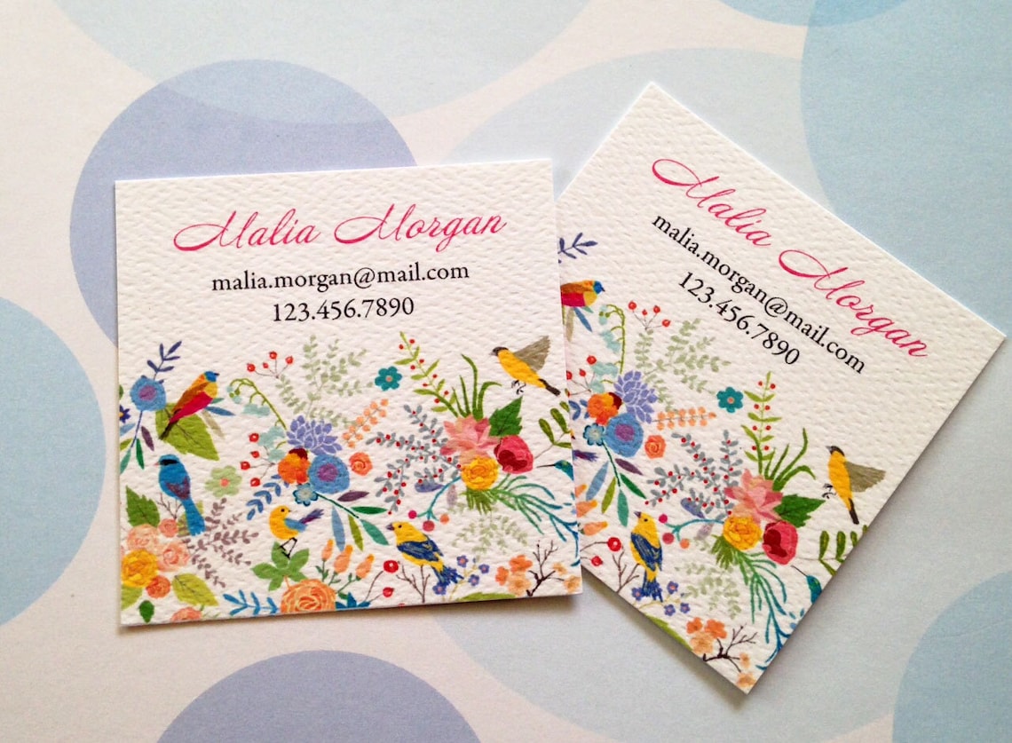 Bird Business Cards Custom Business Cards Set of 48 - Etsy