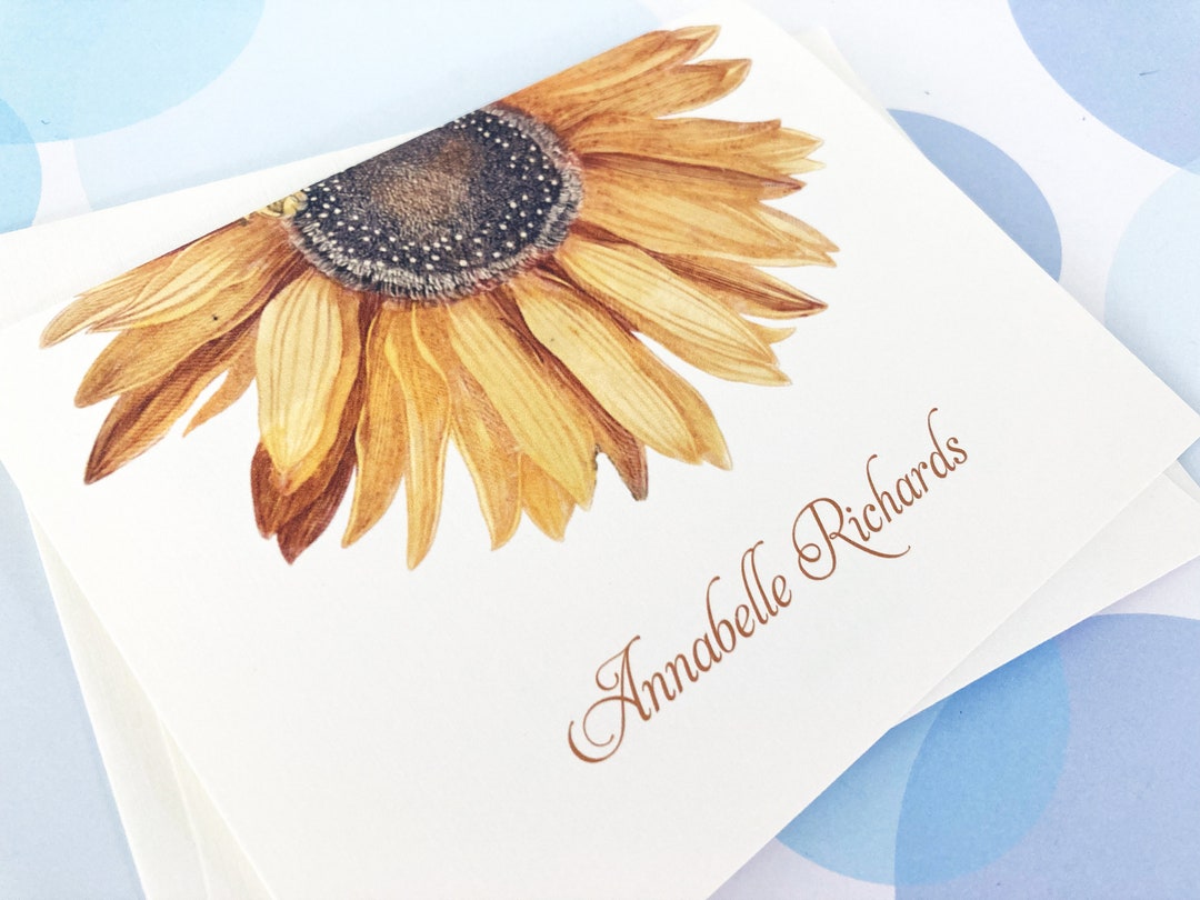 Greeting Cards, Sunflower Card, Note Cards, Stationery, Card Set ...