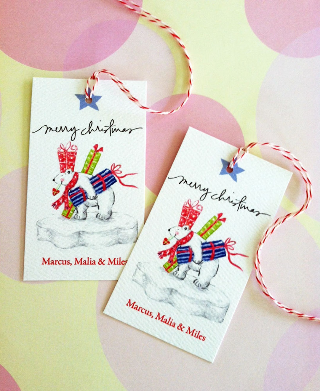 Personalized Christmas Gift Tags, Custom Christmas Tags, Holiday Tags ...