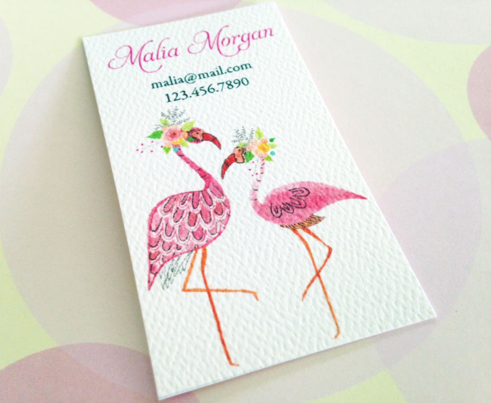 Personalized Flamingo Business Cards, Custom Business Cards, Set of 50 ...