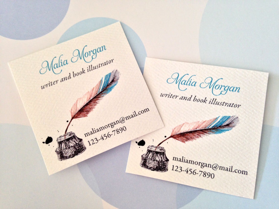 Business Card Custom Business Card Writer Card Set of 48 | Etsy