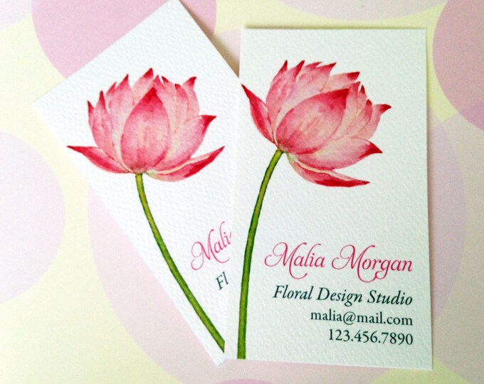 Personalized Business Card, Custom Business Card, Lotus Card, Set of 50 ...