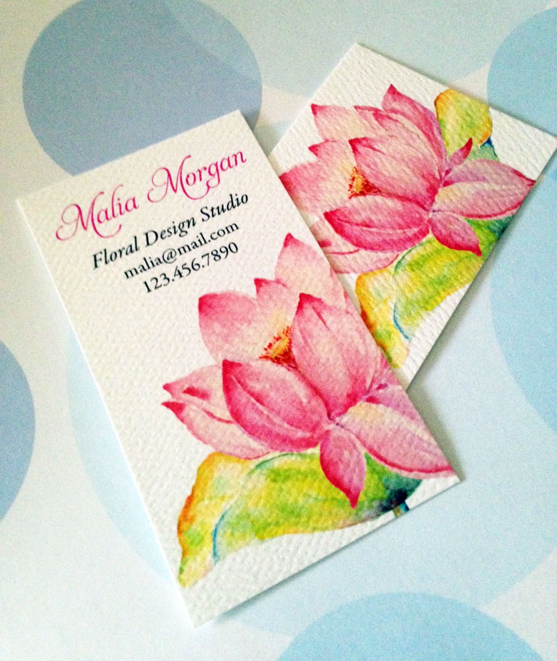 Lotus Business Cards, Custom Business Cards - Set of 50 - Etsy