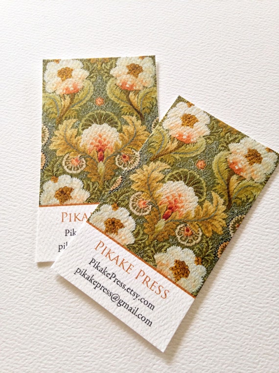 Personalized Business Card Calling Card Vintage Embroidery | Etsy