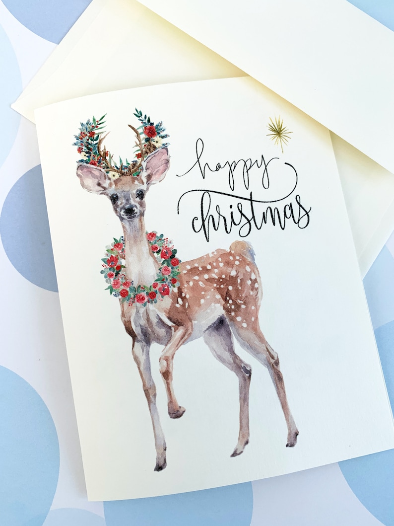 Christmas Cards, Holiday Cards, Reindeer Cards - Etsy