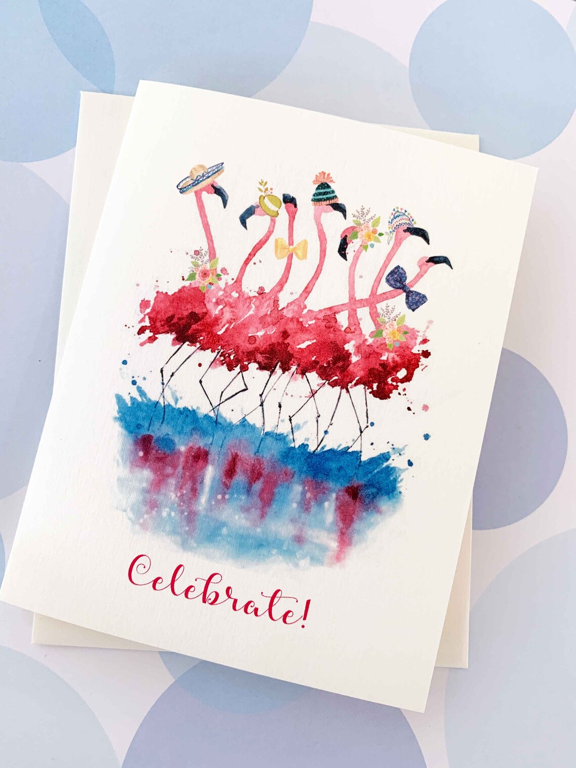 Flamingo Card, Birthday Card, Celebrate, Congratulations Card, Happy ...