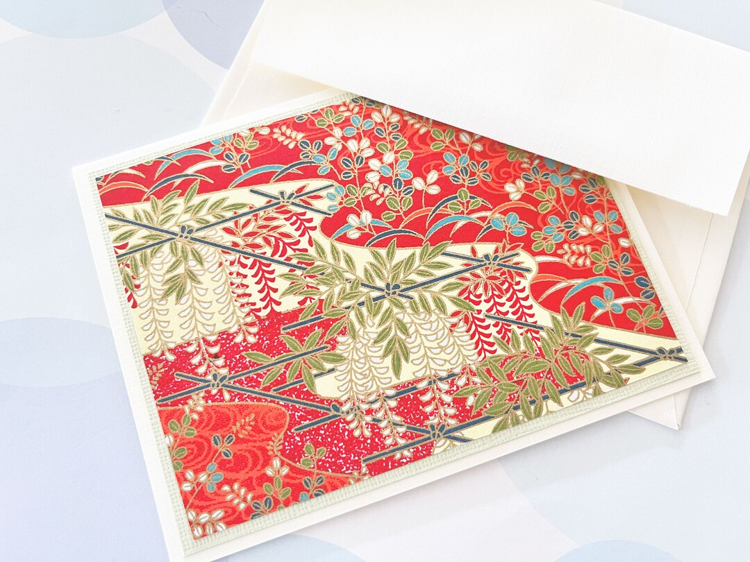 Japanese Washi Paper Cards, Note Cards, Stationery, Handmade Card - Etsy