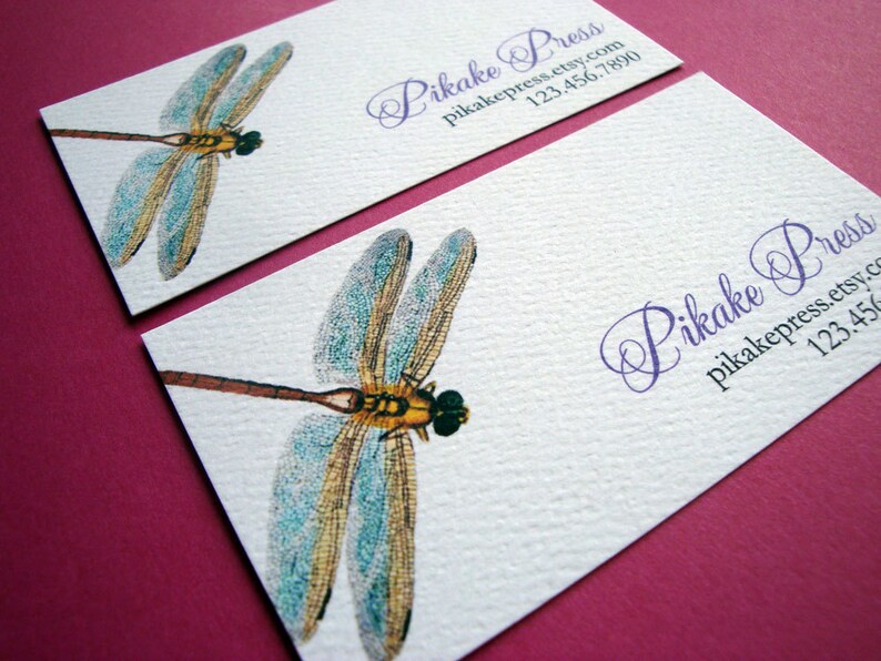 Business Cards, Calling Cards, Dragonfly, Set of 50 - Etsy