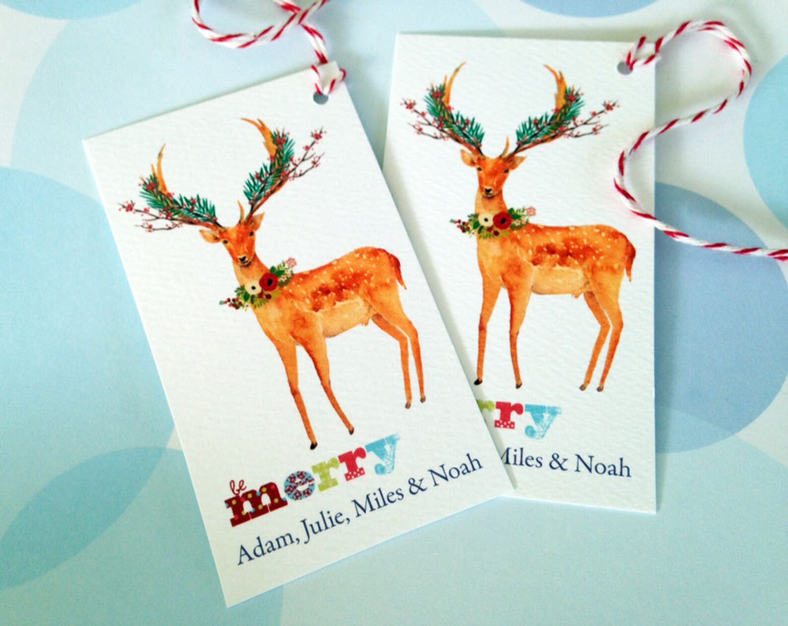 Personalized Christmas Gift Tags, Holiday Tags, Christmas Tags, Set of ...