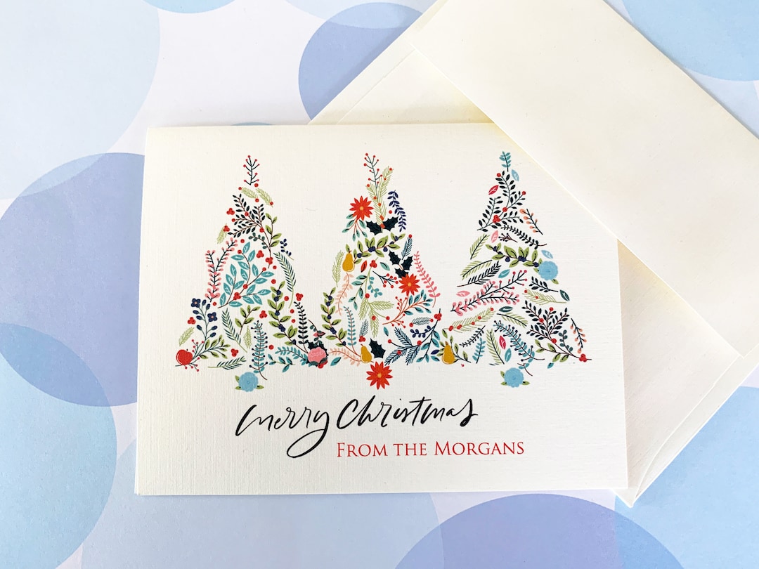 Personalized Christmas Card, Custom Holiday Card, Christmas Tree Card ...