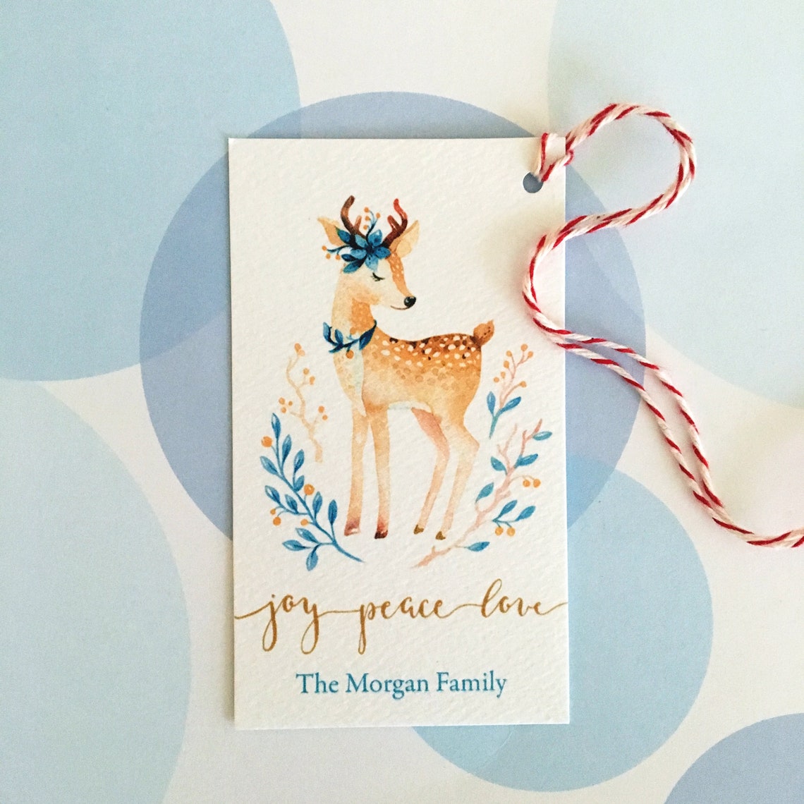 Personalized Christmas Gift Tags Holiday Tags Reindeer Tag - Etsy