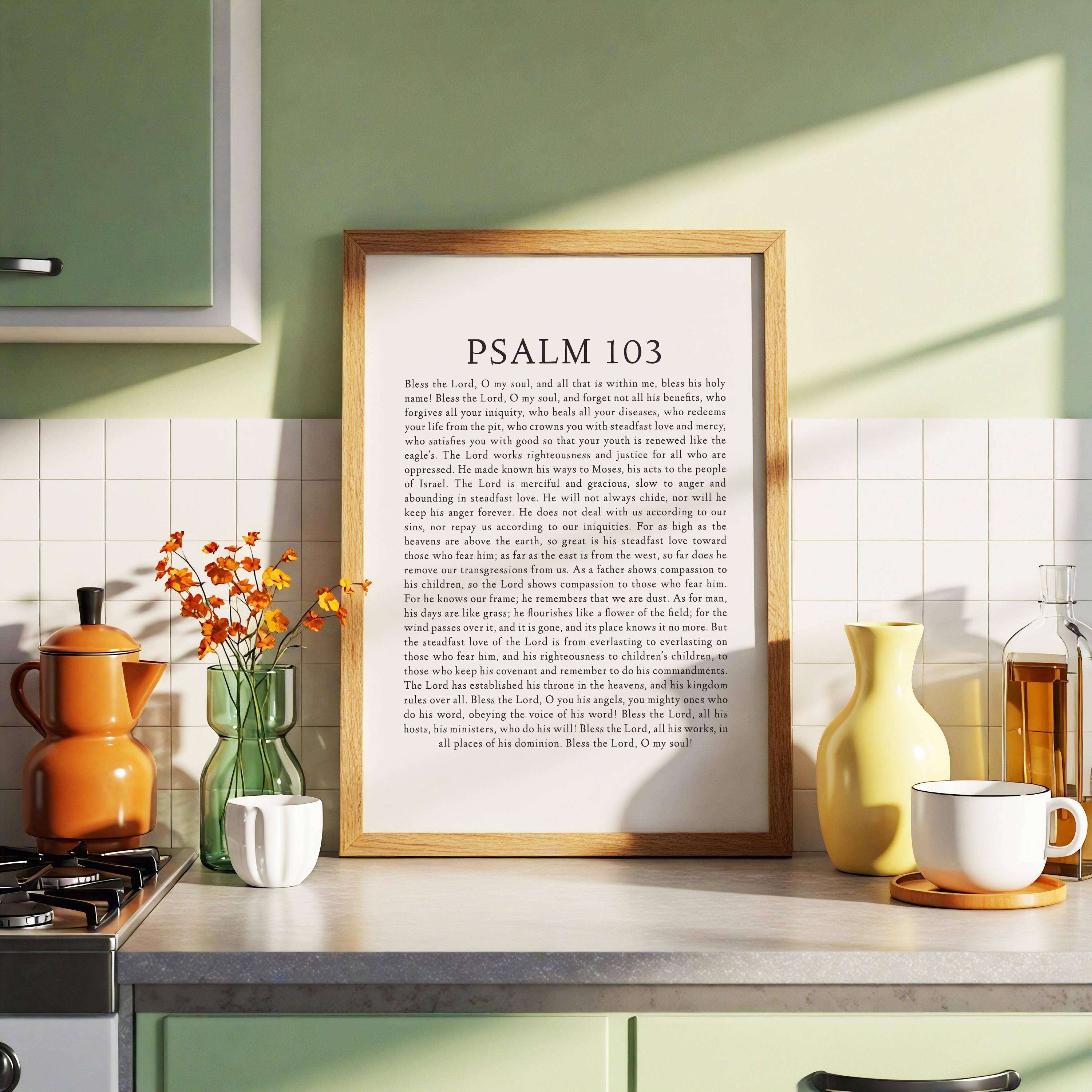 Psalm 103 Scripture Wall Art Printable | Bless the Lord O My Soul ...
