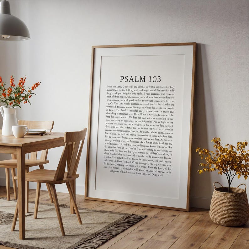 Psalm 103 Scripture Wall Art Printable | Bless the Lord O My Soul ...