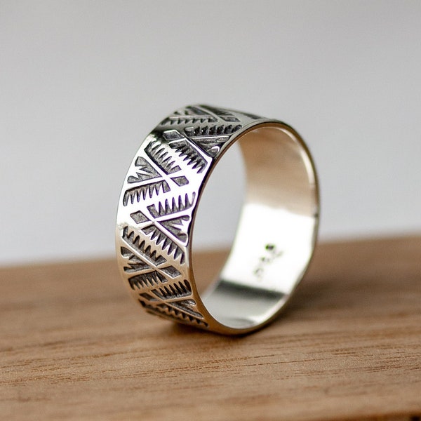 Wide Silver Ring - Etsy