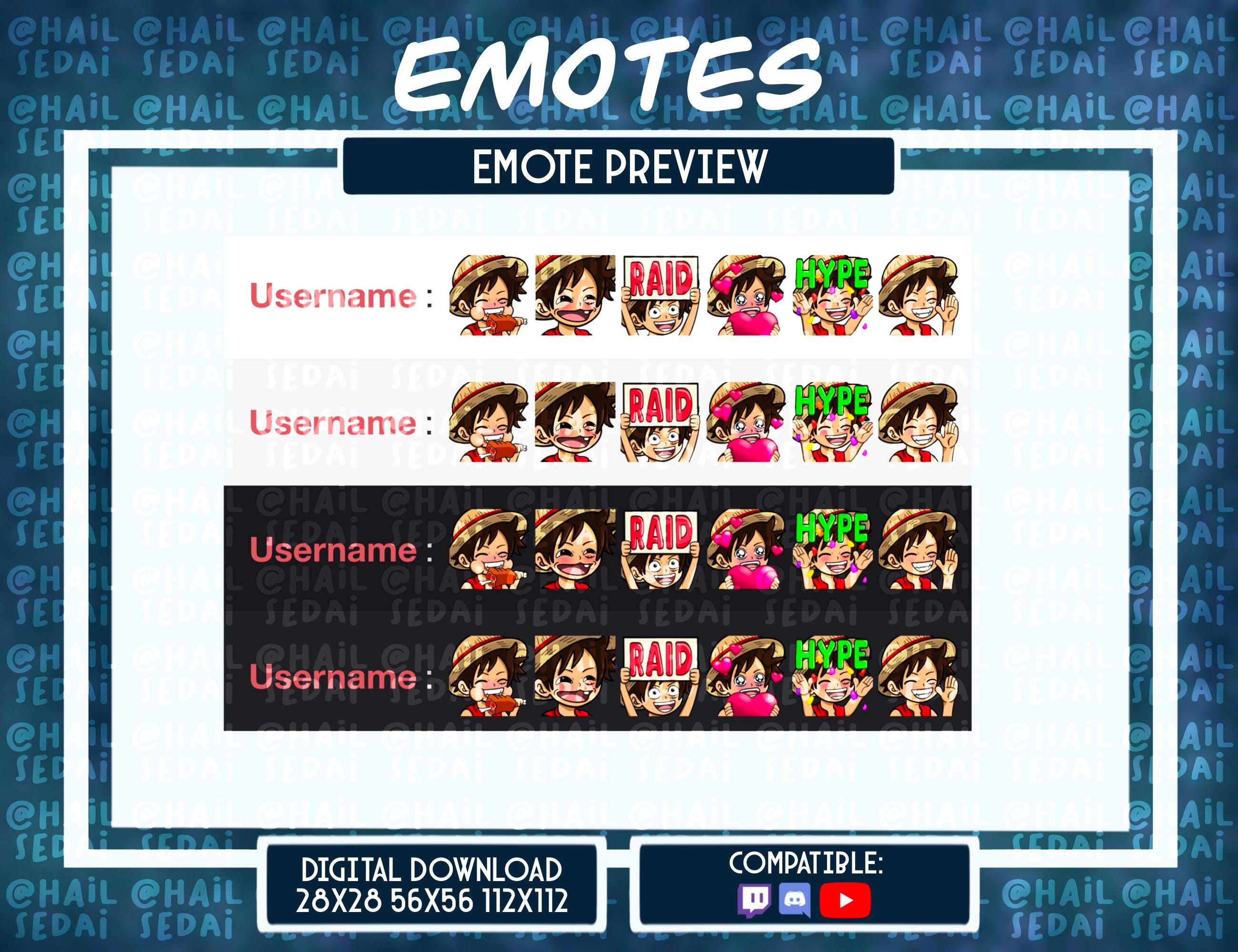 Anime Pirate Captain Streamer Emotes/badges Pack - Set of 18 Twitch ...