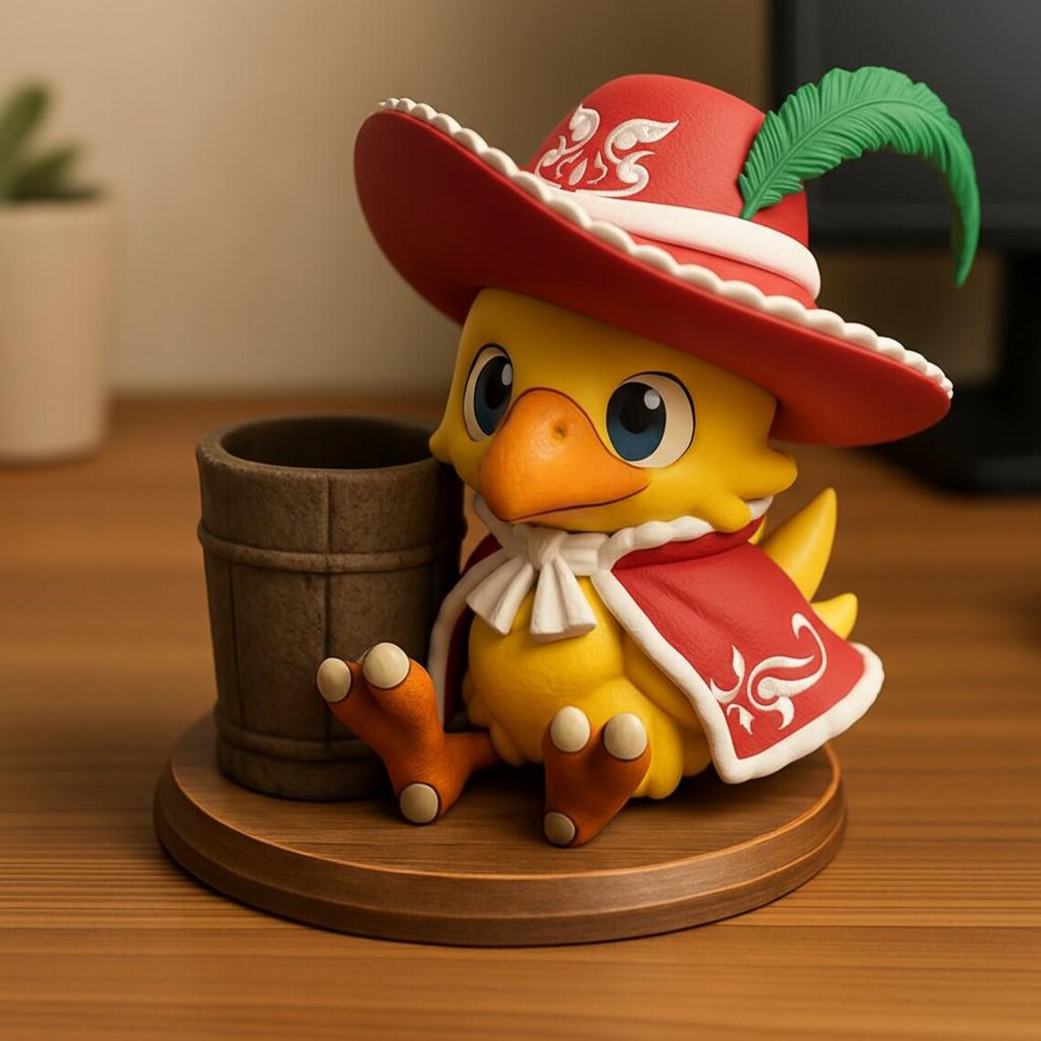 Final Fantasy Chocobo Pen Holder, Hand Painted , Desk Decor, Mother's ...