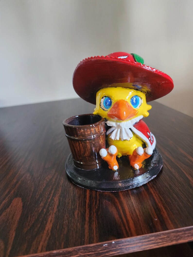 Final Fantasy Chocobo Pen Holder, Hand Painted , Desk Decor, Mother's ...