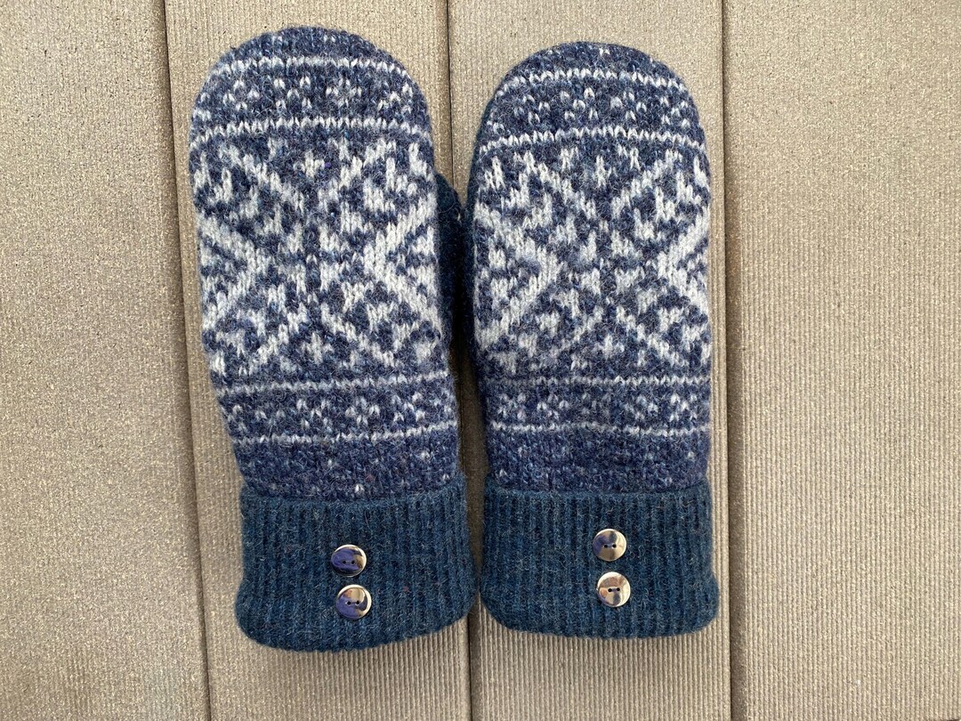 Sweater Mittens - Wool Mittens From Recycled Sweaters - Gift for Her ...