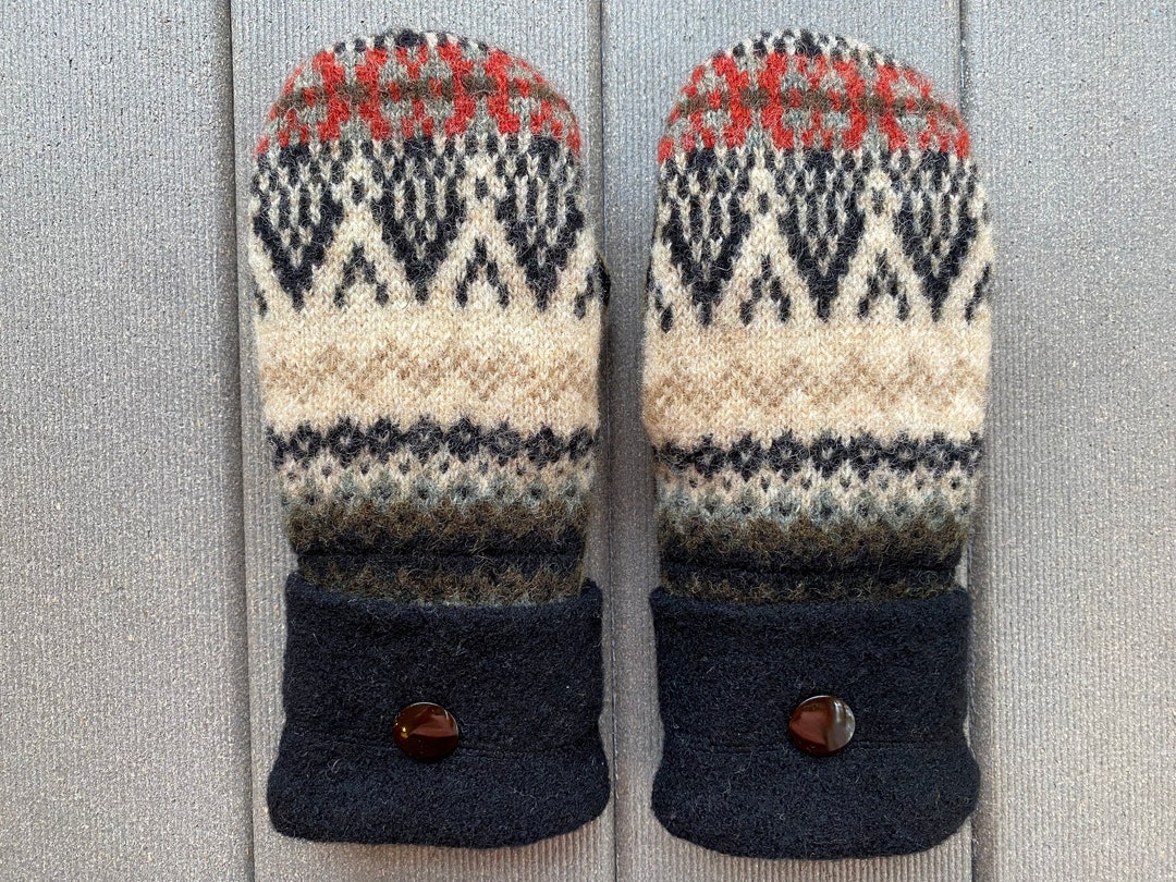 Sweater Mittens Wool Mittens Made From Recycled Sweaters - Etsy