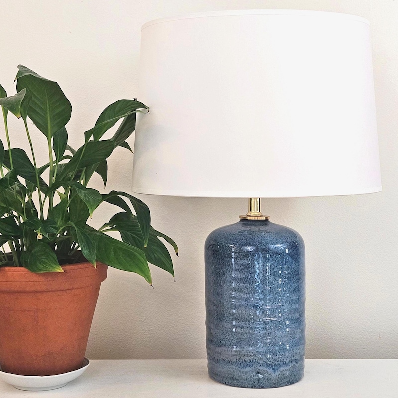 Wheel Thrown Stoneware Lamp - Etsy