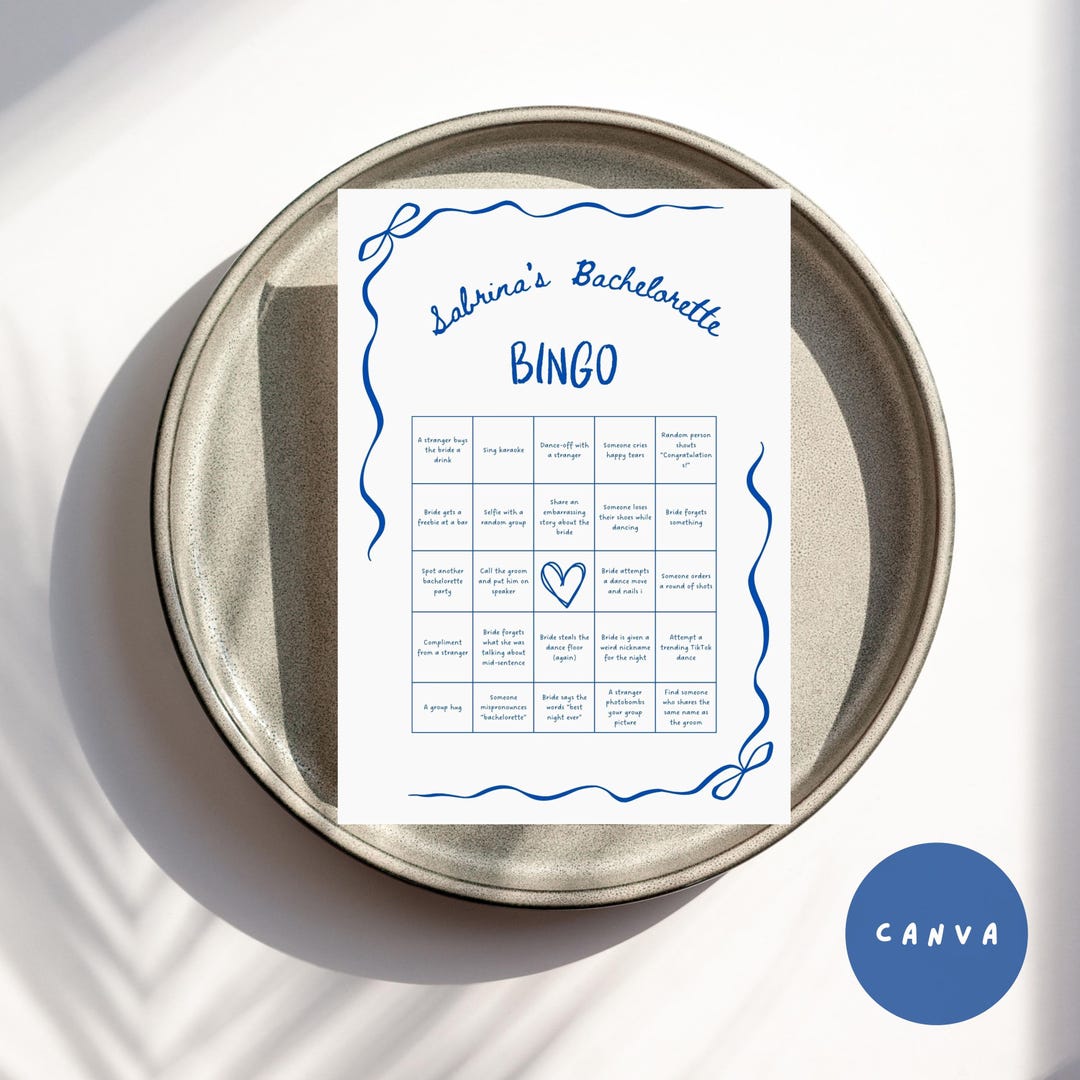 Bachelorette Bingo Game | Fun Hen Party & Pub Crawl Drinking Game ...