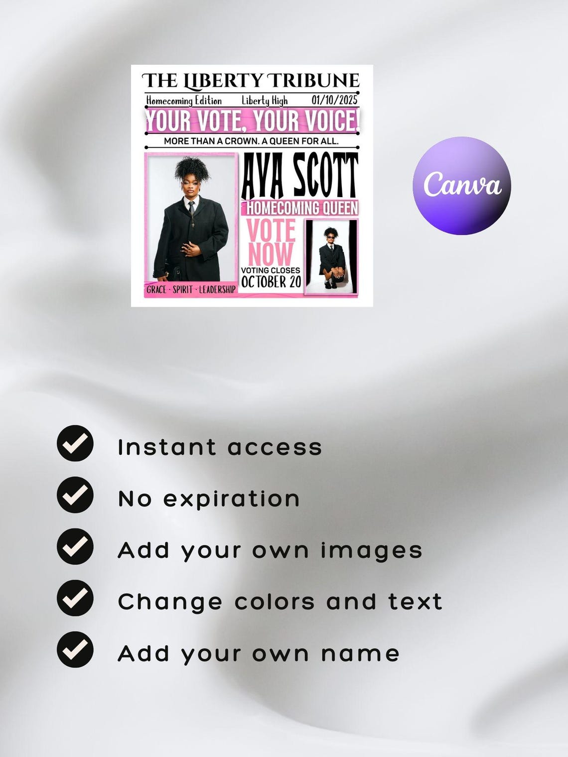Homecoming Queen Flyer | HOCO Flyer | Homecoming Campaign Flyer | Vote ...