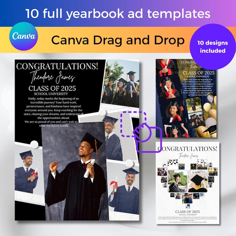 Full Page Yearbook Ad Canva Editable Template, Senior Yearbook Ad ...