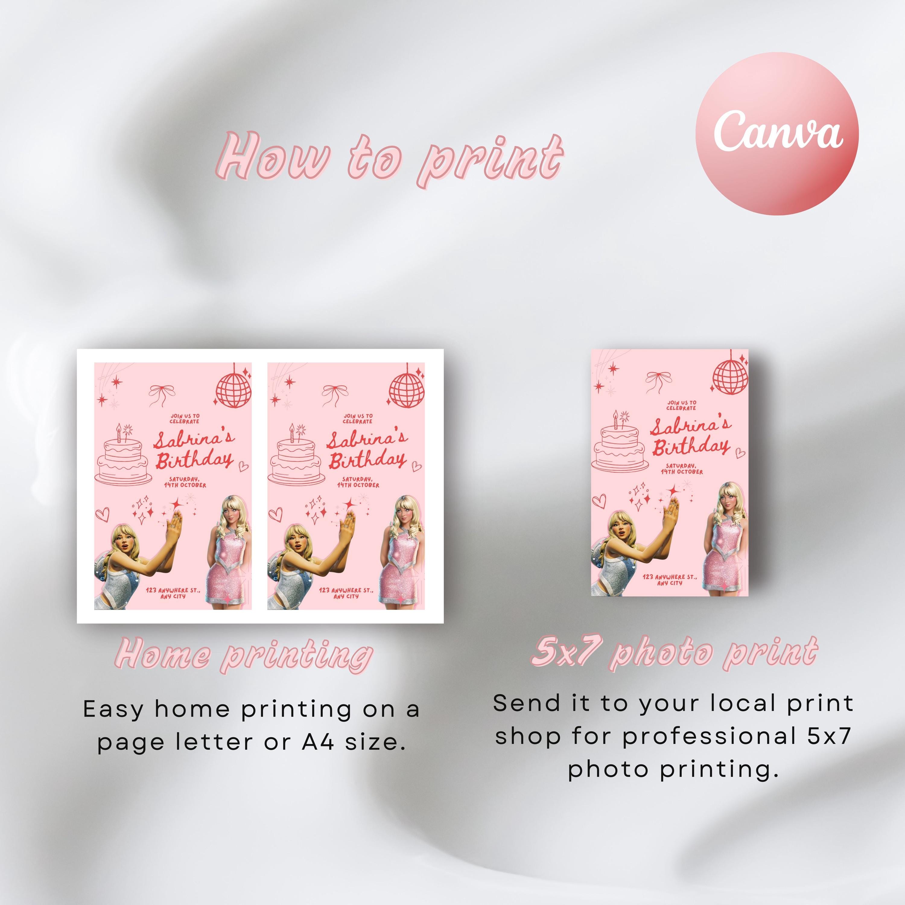Sabrina Carpenter Birthday Invitation Template, Sabrina Carpenter ...