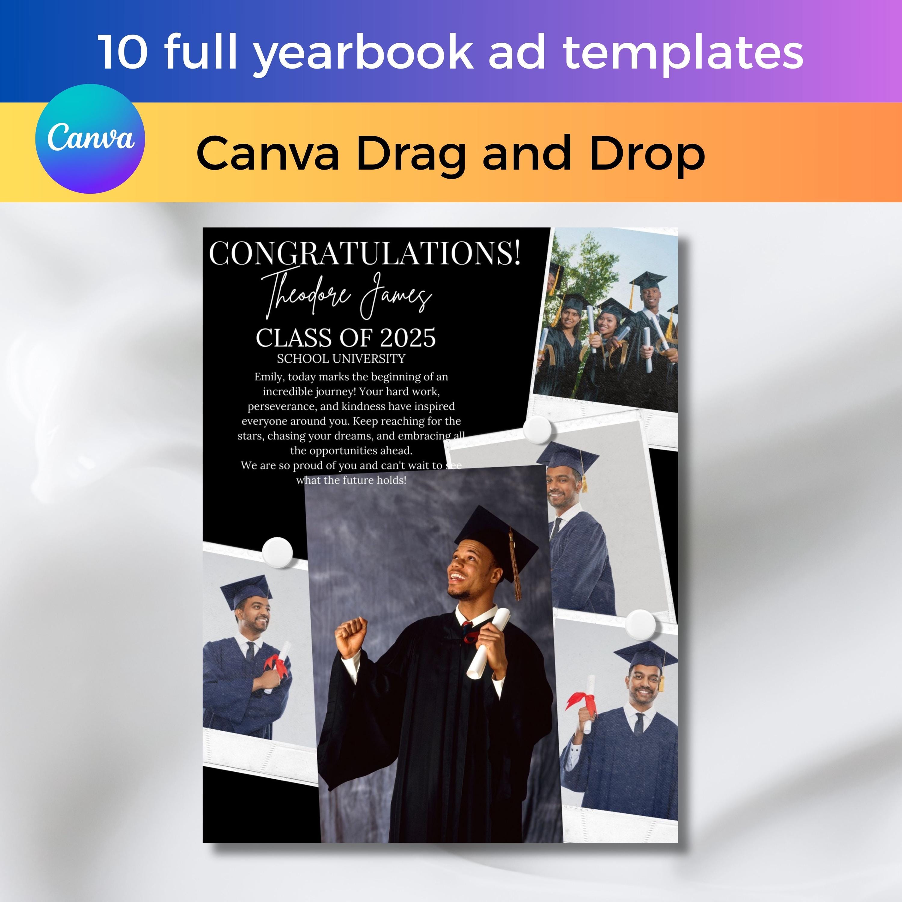 Full Page Yearbook Ad Canva Editable Template, Senior Yearbook Ad ...