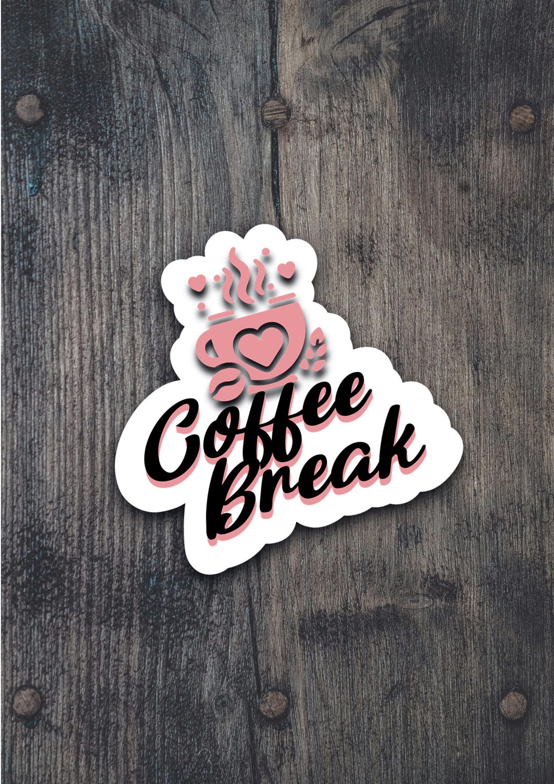 Coffee Break Sticker – Cute Coffee Cup Vinyl Decal for Laptop, Journal ...