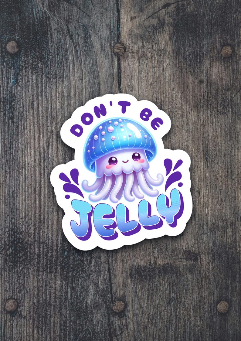 Cute Jellyfish Sticker – Waterproof Vinyl Stickers for Laptop, Water ...