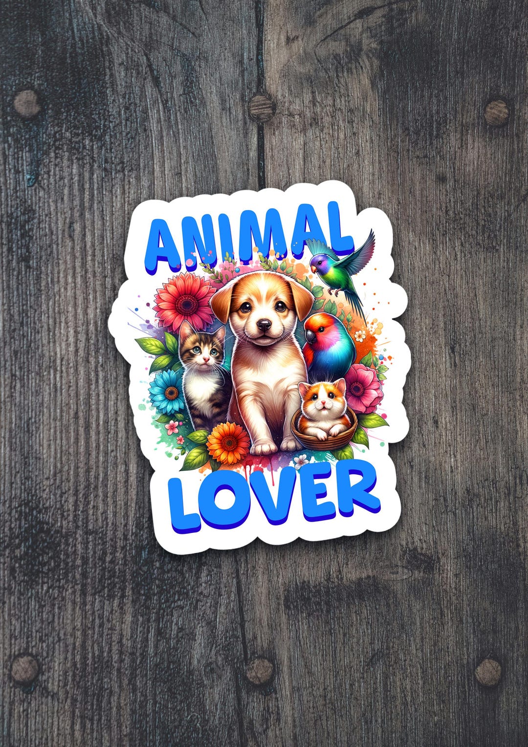 Cute Animal Lover Sticker – Vinyl Decal for Laptop, Water Bottle ...