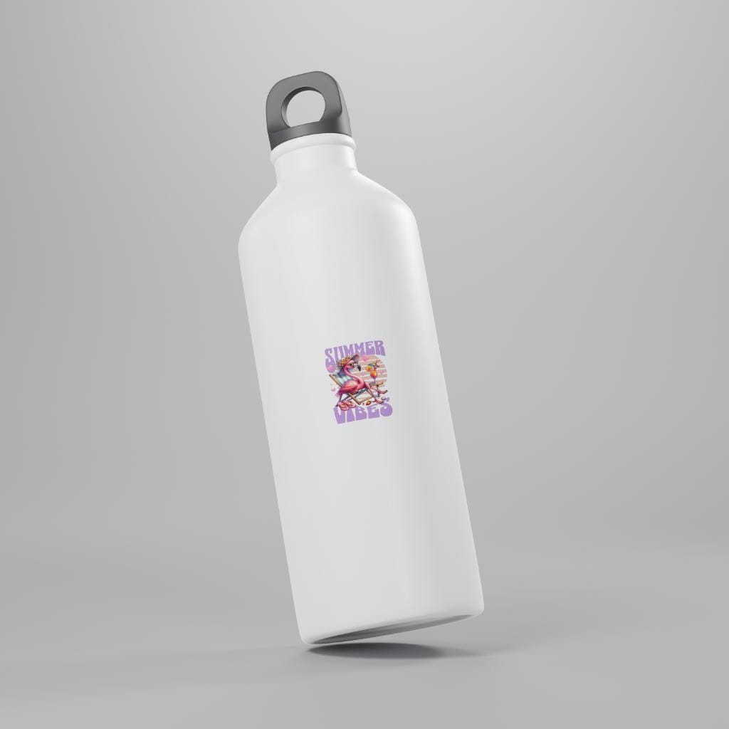 Pink Flamingo Beach Sticker – Tropical Aesthetic Vinyl Decal, Cute ...