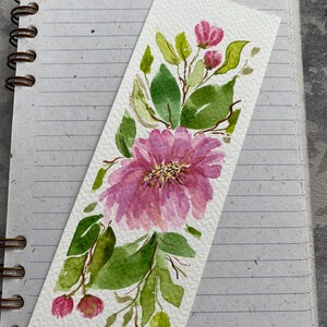 2-set Handpainted Watercolor Flowers Themed Bookmarks - Etsy
