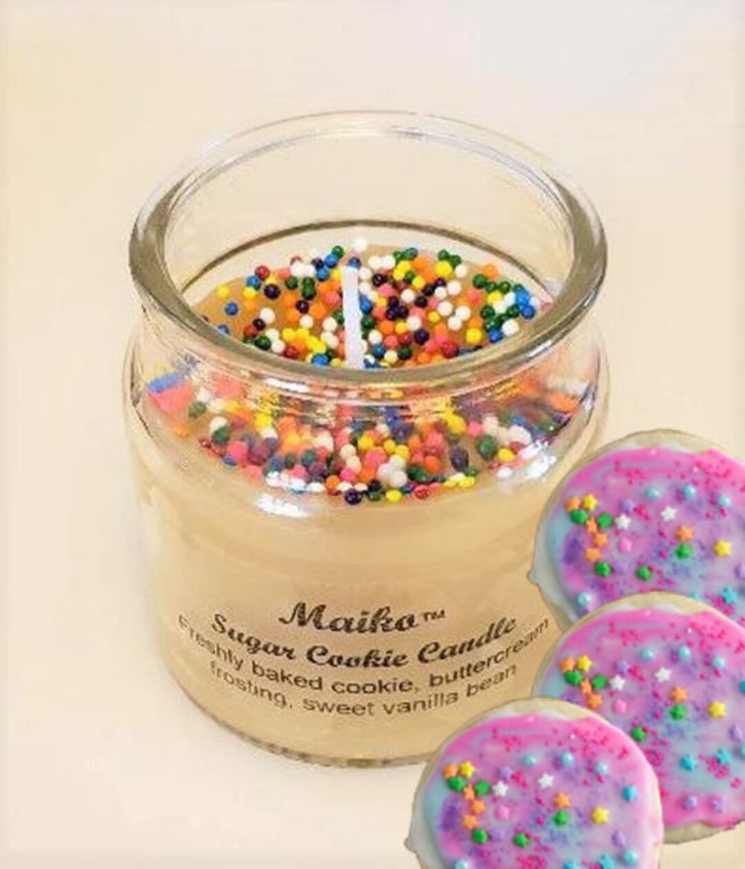 Sugar Cookie Candle Cookie Candle Birthday Cake Candle - Etsy