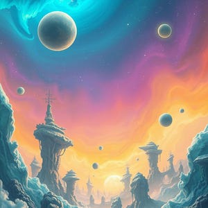 Celestial Cosmic Art Print – Mystical Galaxy Wall Art, Digital Space ...