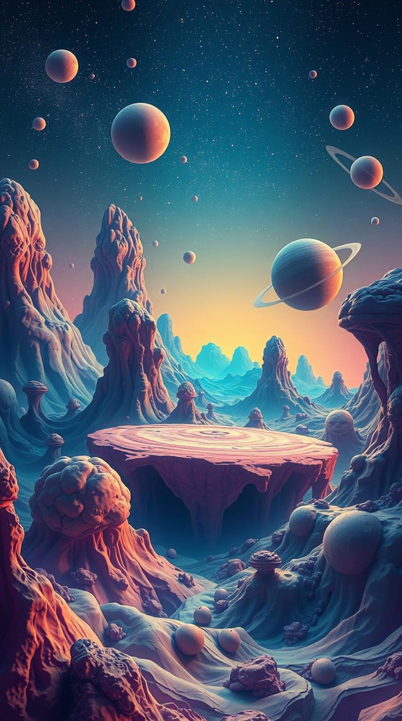Celestial Cosmic Art Print – Mystical Galaxy Wall Art, Digital Space ...