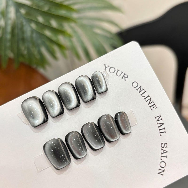 Short Black Swirl Nails - Etsy UK