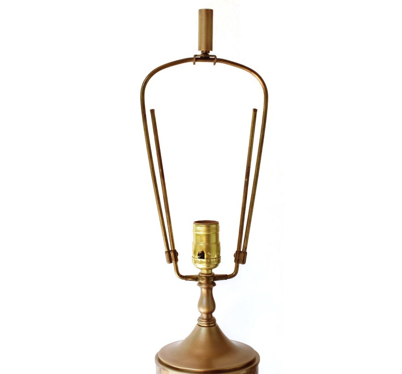 Gold Crackle Glass Cylinder Table Lamp Hollywood Regency Etsy