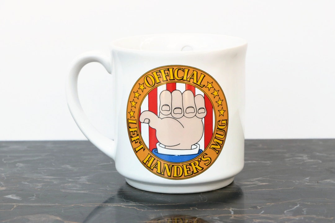 Official Left Hander's Mug Vintage Dribble Coffee Cup by Recycled Paper ...