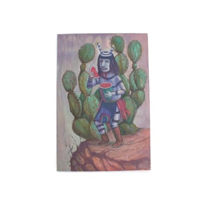 Native American Sacred Clown Kachina With Watermelon - Painting on ...